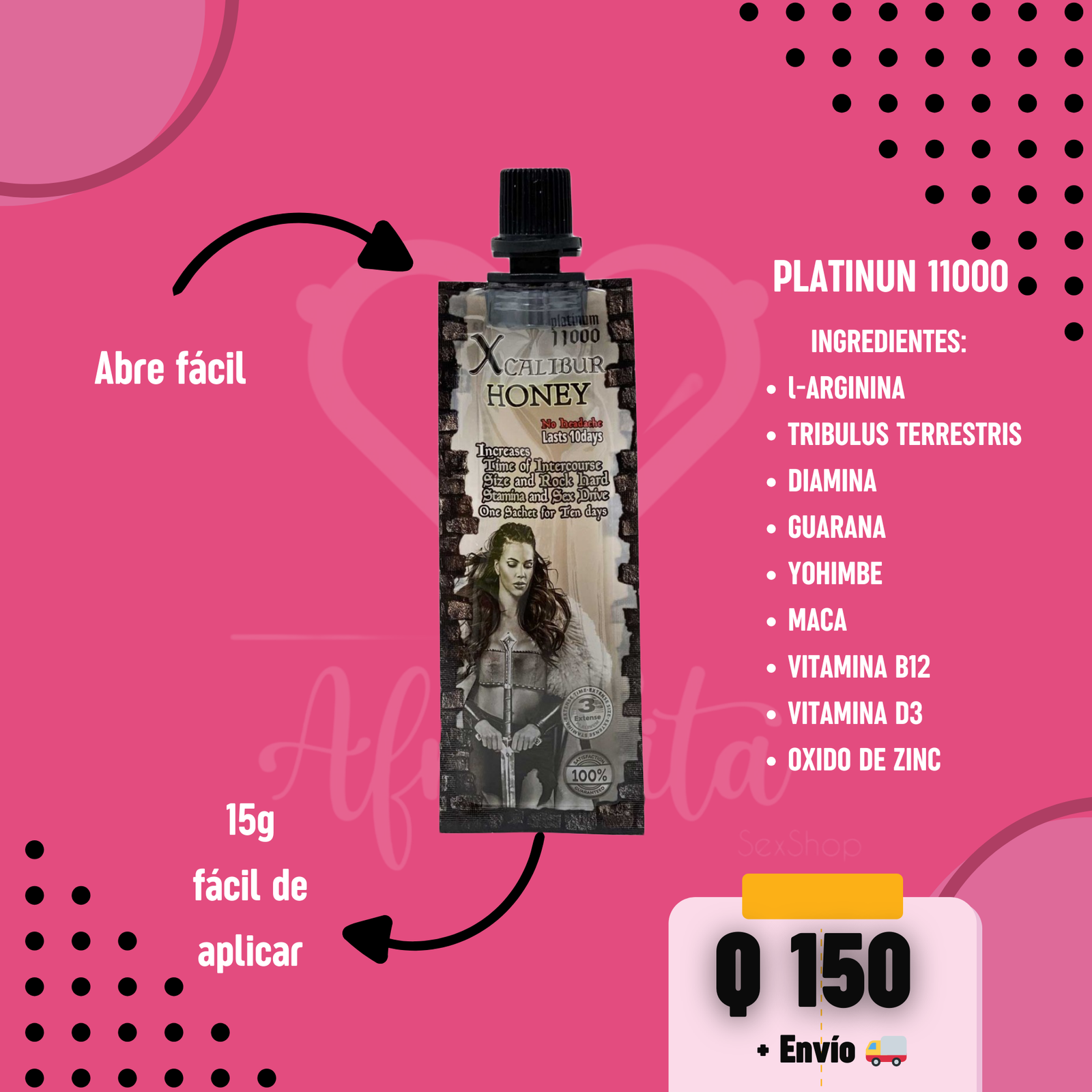 Vigorizante Y Retardante Sexual - Xcalibur Miel - Afrodita Sex Shop